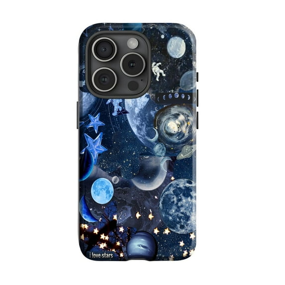 Celestial Stars Moon Sun Galaxy Design iPhone Case 17 16 15 14 13 12 11 ...