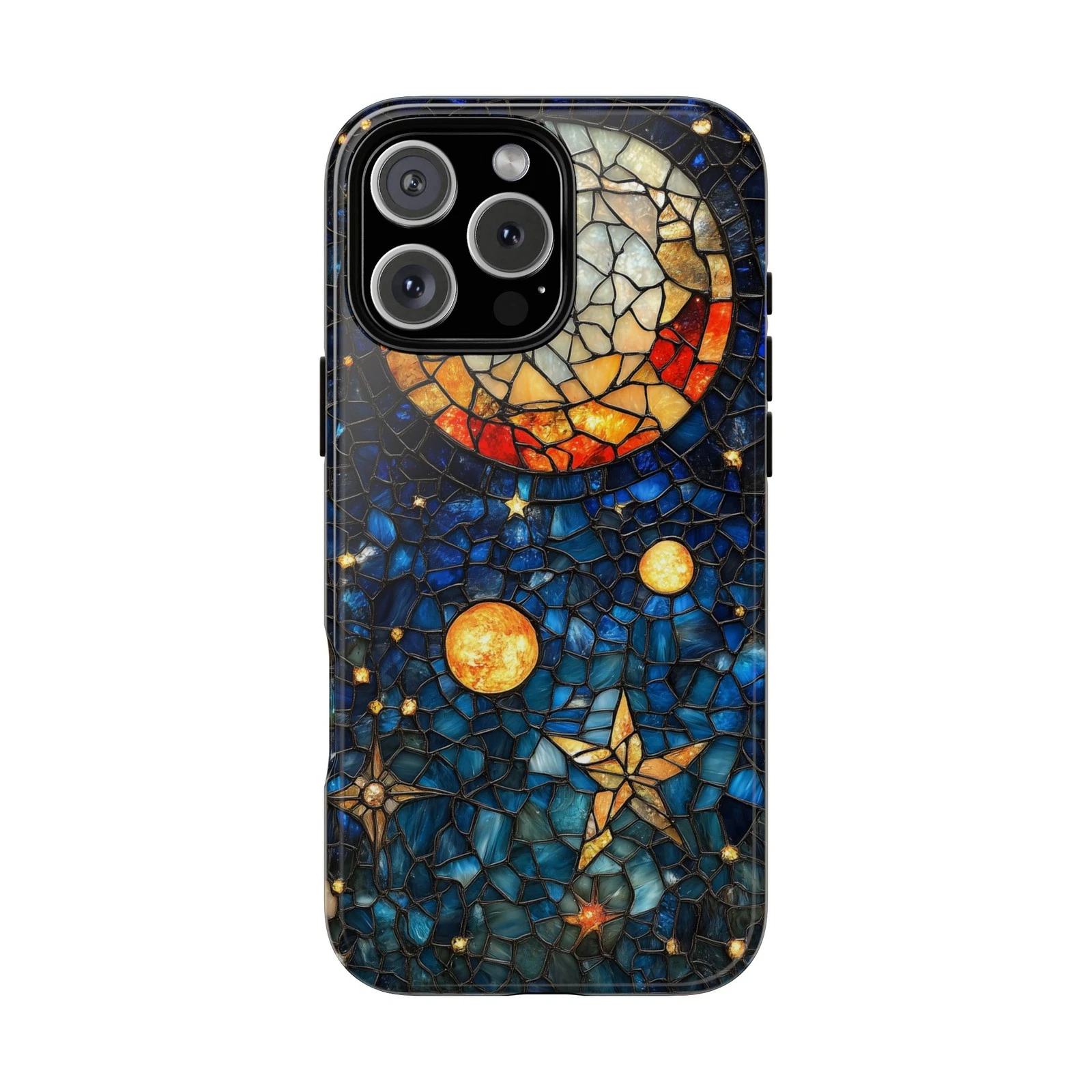 Celestial Stars Stained Glass Phone Case for iPhone 17 to 11 Pro Max ...