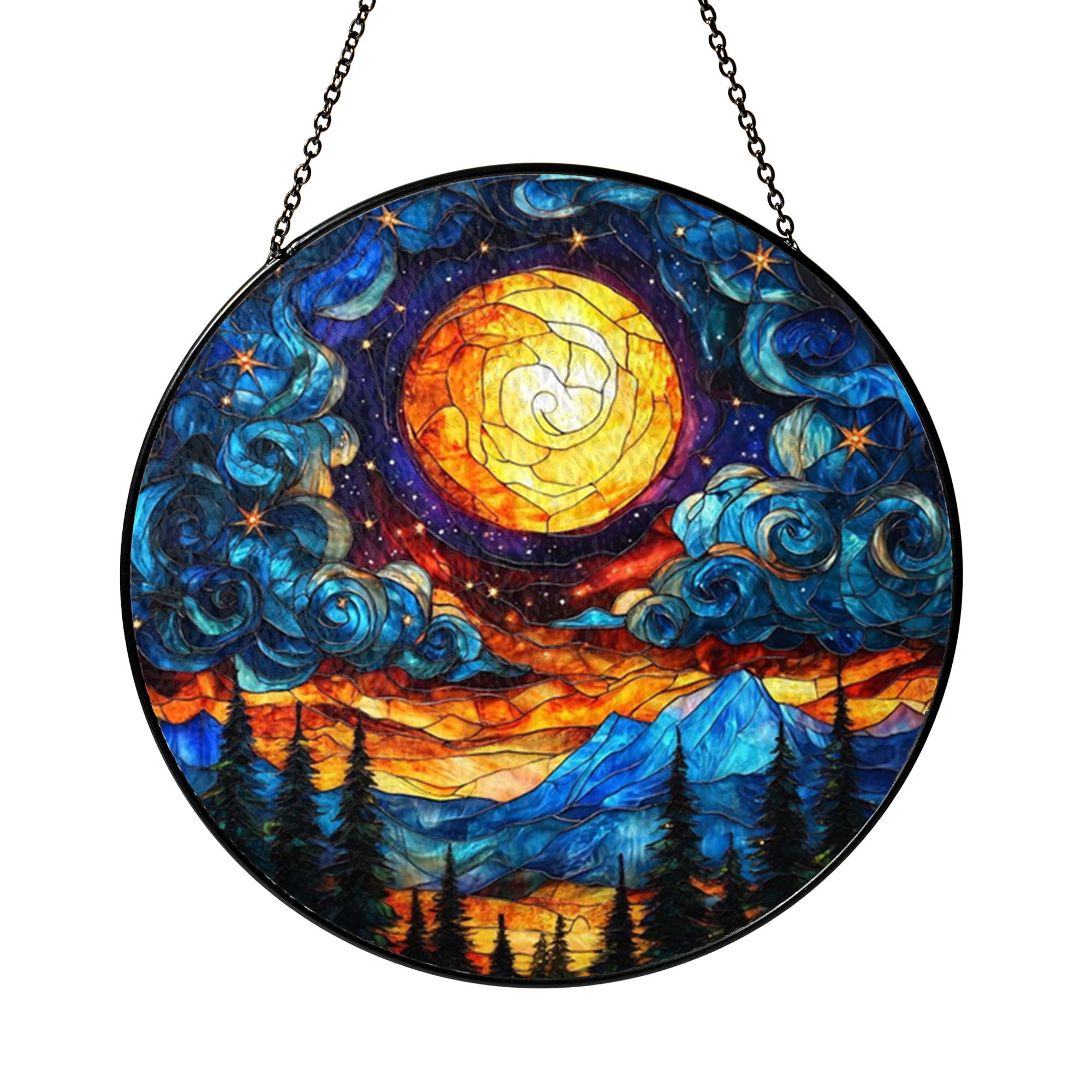 Celestial Style Moon Stained Glass Window Suncatcher - Walmart.com