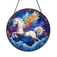 Celestial Style Winged Unicorn Stained Glass Suncatcher, Galaxy ...