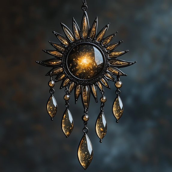 Celestial Sun Acrylic Suncatcher – Solar Dreamcatcher Faux Stained ...