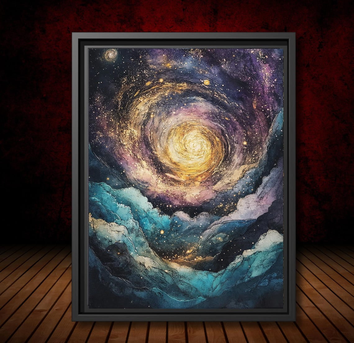 Celestial Sun And Moons Fantasy Poster Dark Sky Cosmic Dreamy Cloud ...