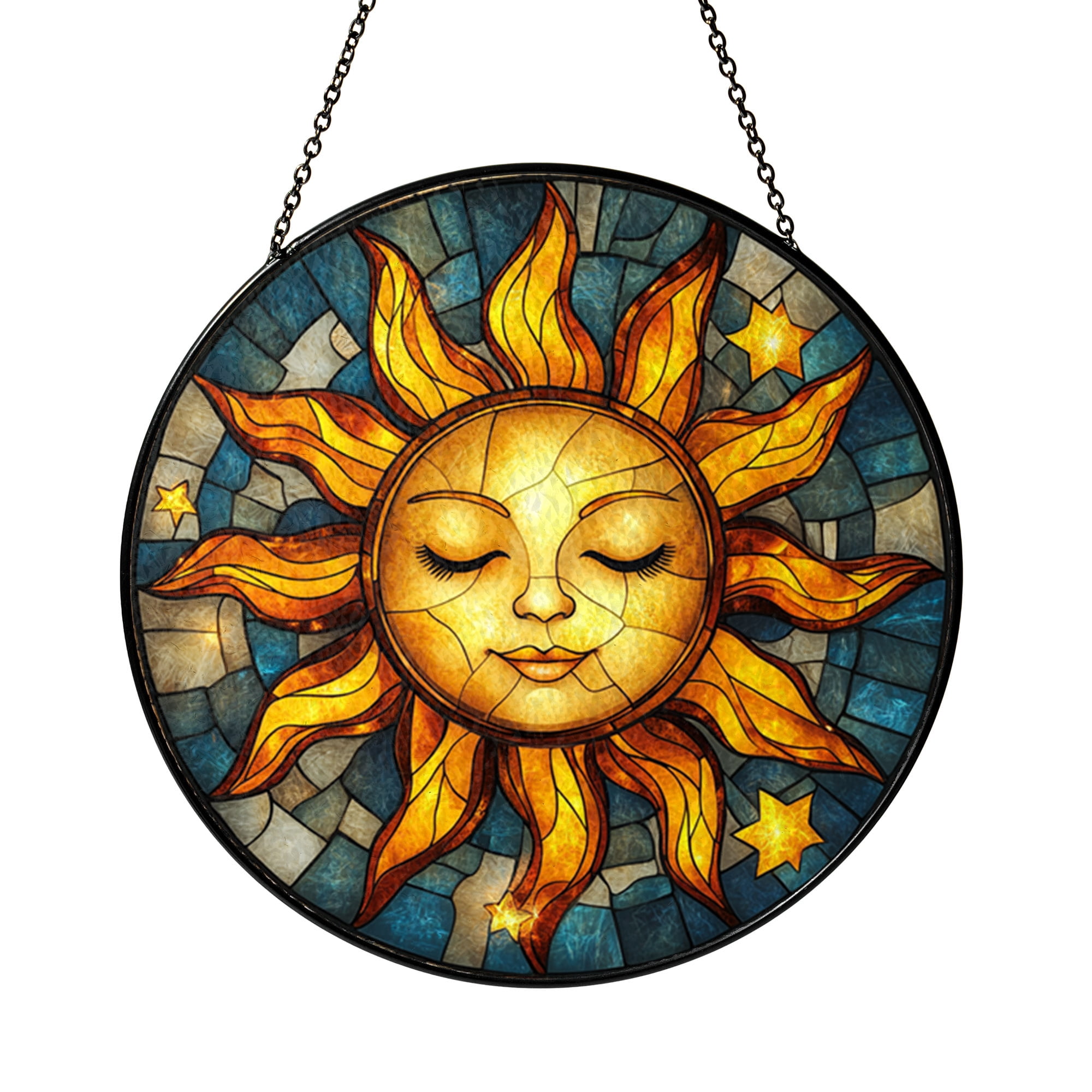 Celestial Sun Decorative Window Hanging – Stained Glass Style - Walmart.com