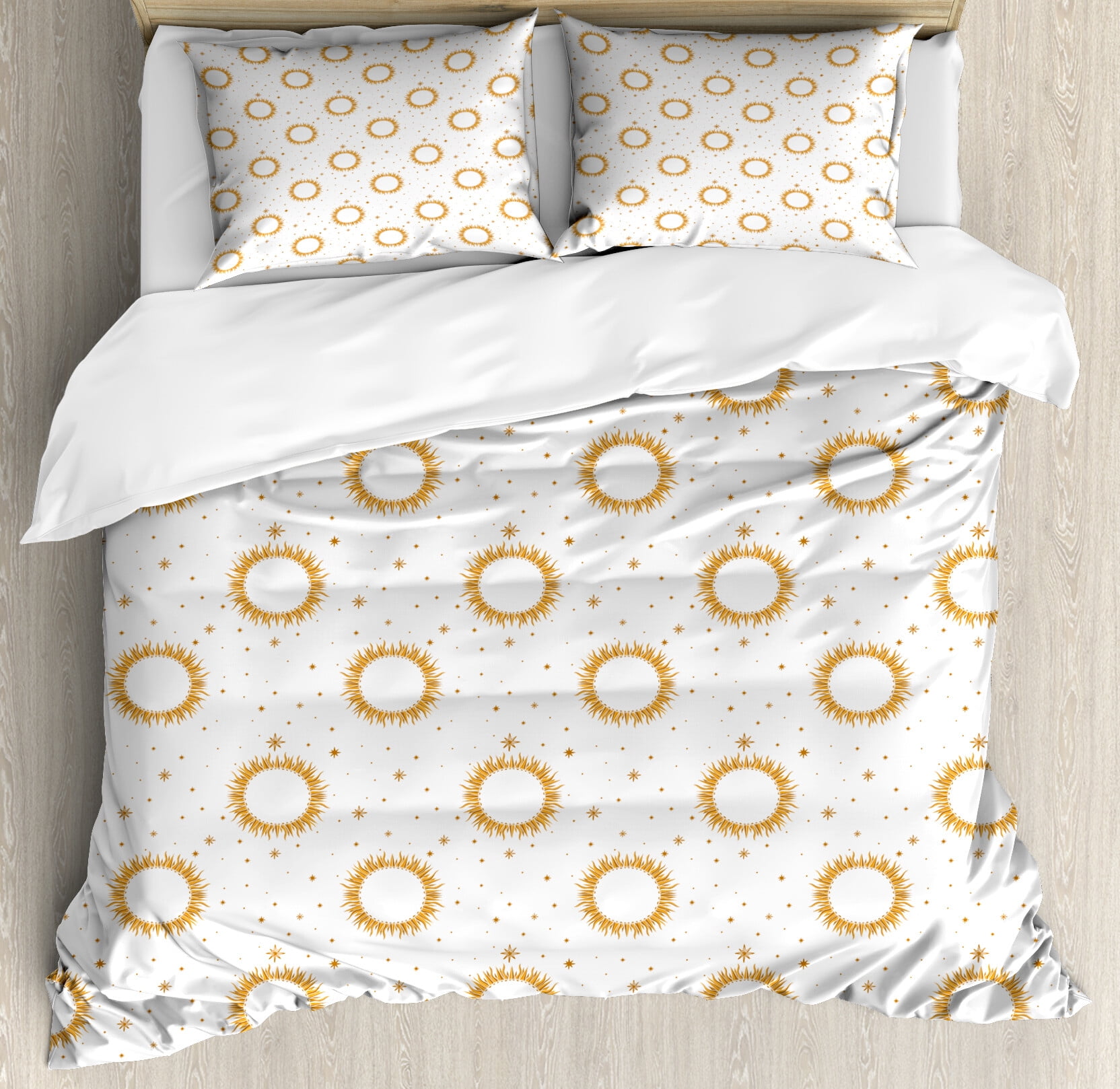 Celestial Sun Duvet Cover Set, Abstract Dreamy Simple Monochrome Image ...