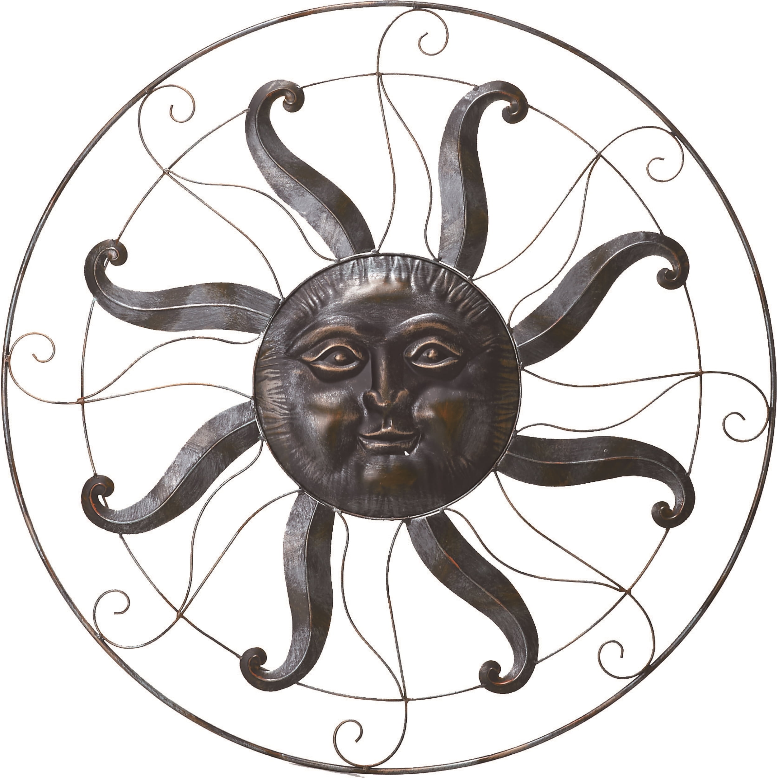 Transpac 36 in Brown Sun Face Wall Decor Metal Sculpture for Spring ...