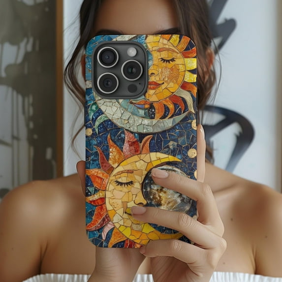 Celestial Sun Moon Astrology Glass Phone Case 17 16 15 14 13 12 11 Pro ...