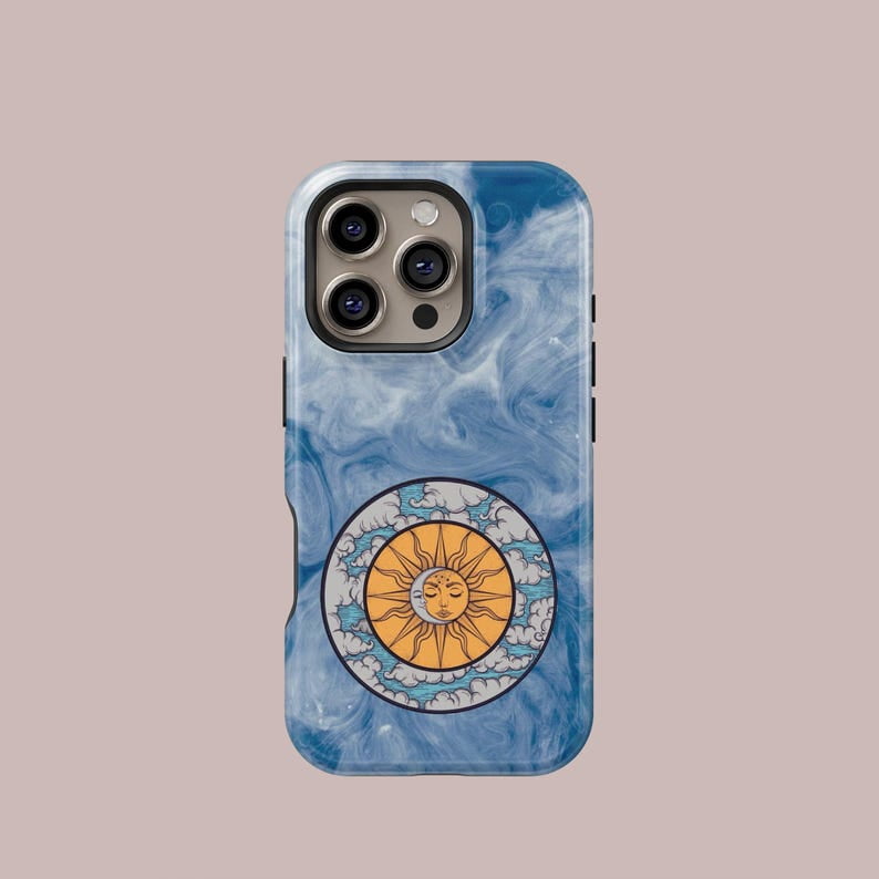 Celestial Sun Moon Mandala Phone Case for iPhone 11 12 13 14 15 16 Pro ...