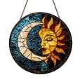 Celestial Sun Moon Stained Glass Window Suncatcher – Decorative Art ...