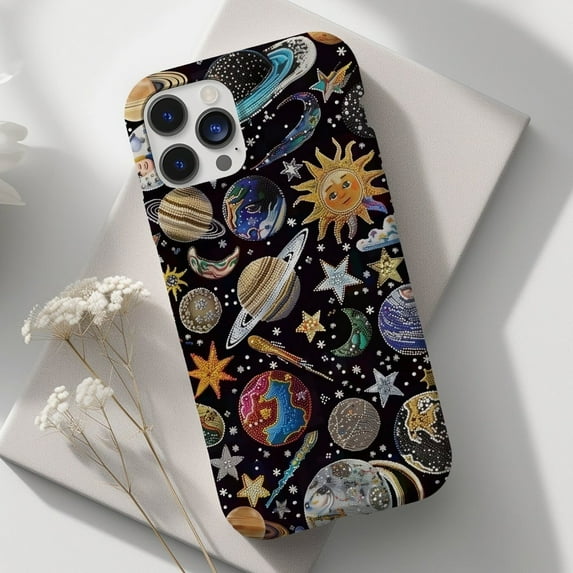 Celestial Sun Moon Stars Galaxy Jewel Print Phone Case 17 16 15 14 13 ...