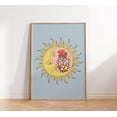 Celestial Sun Moon Wall Print Retro Groovy Print Print Retro Wall Decor ...