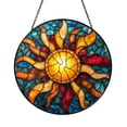 Celestial Sun Window Suncatcher with Stained Glass Look, Bright Energy ...