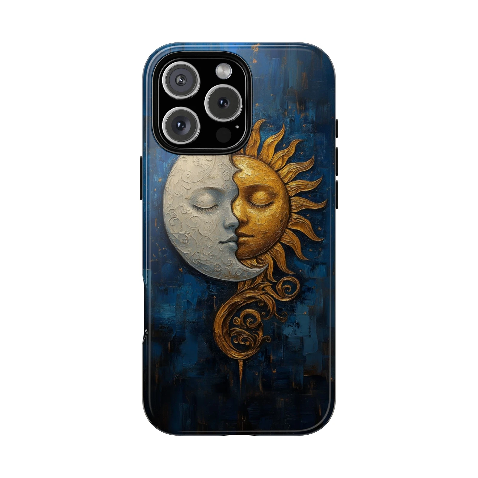 Celestial Sun and Moon Sky Artwork Phone Case for iPhone 11 to 17 ...