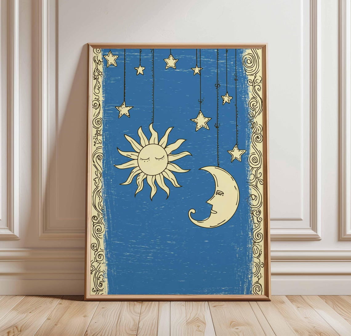 Celestial Sun and Moon Vintage Mystical Astrology Boho Magical Bedroom ...