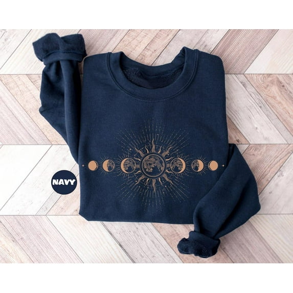 Celestial Sweatshirt: Boho Moon Phase, Mystical Sun Hoodie - Walmart.com