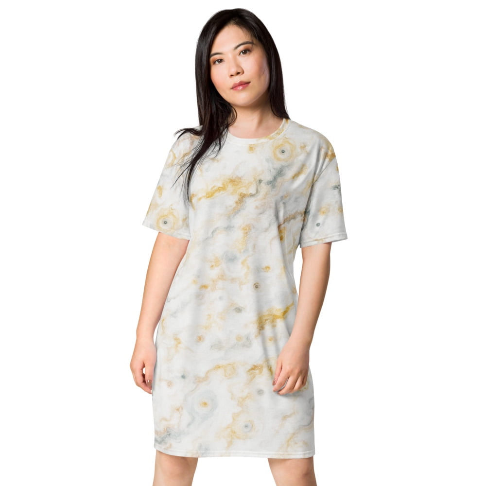 Celestial T-Shirt Dress | Jupiter Moon Io Inspired All-Over Print Dress | Cosmic Streetwear ...