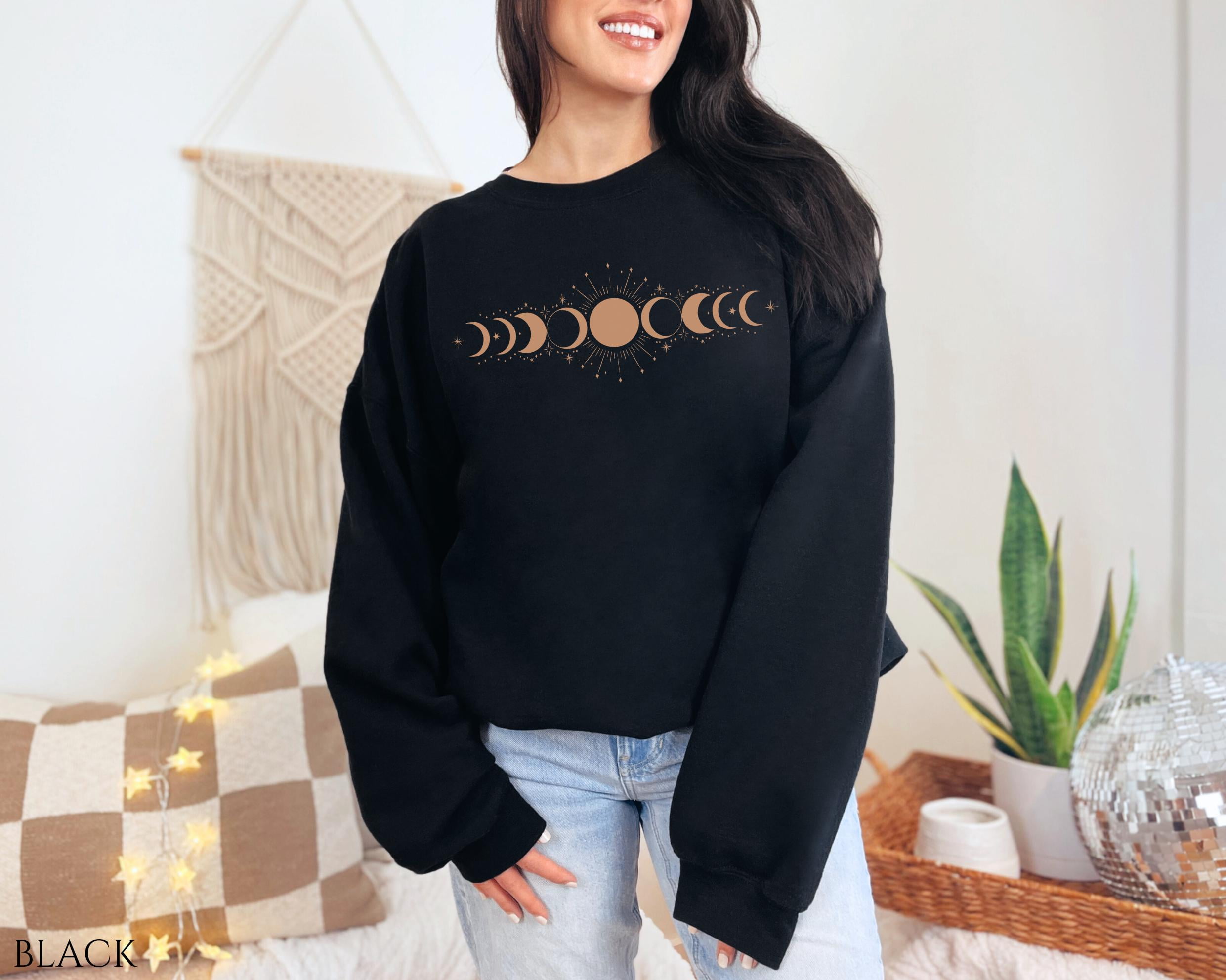 Celestial T-Shirt, Moon Phase T-Shirt, Boho Mystical Moon And Sun Shirt ...