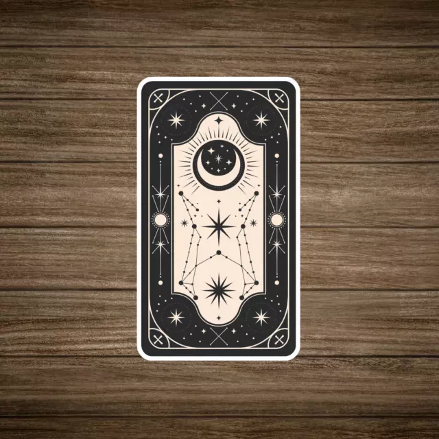 Celestial Tarot Card Sticker - Moon And Stars Mystic Decal For ...