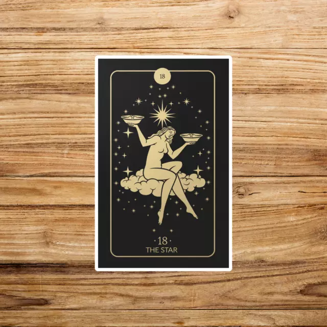 Celestial Tarot Card Sticker The Star Xviii Mystical Womanphone Decal ...