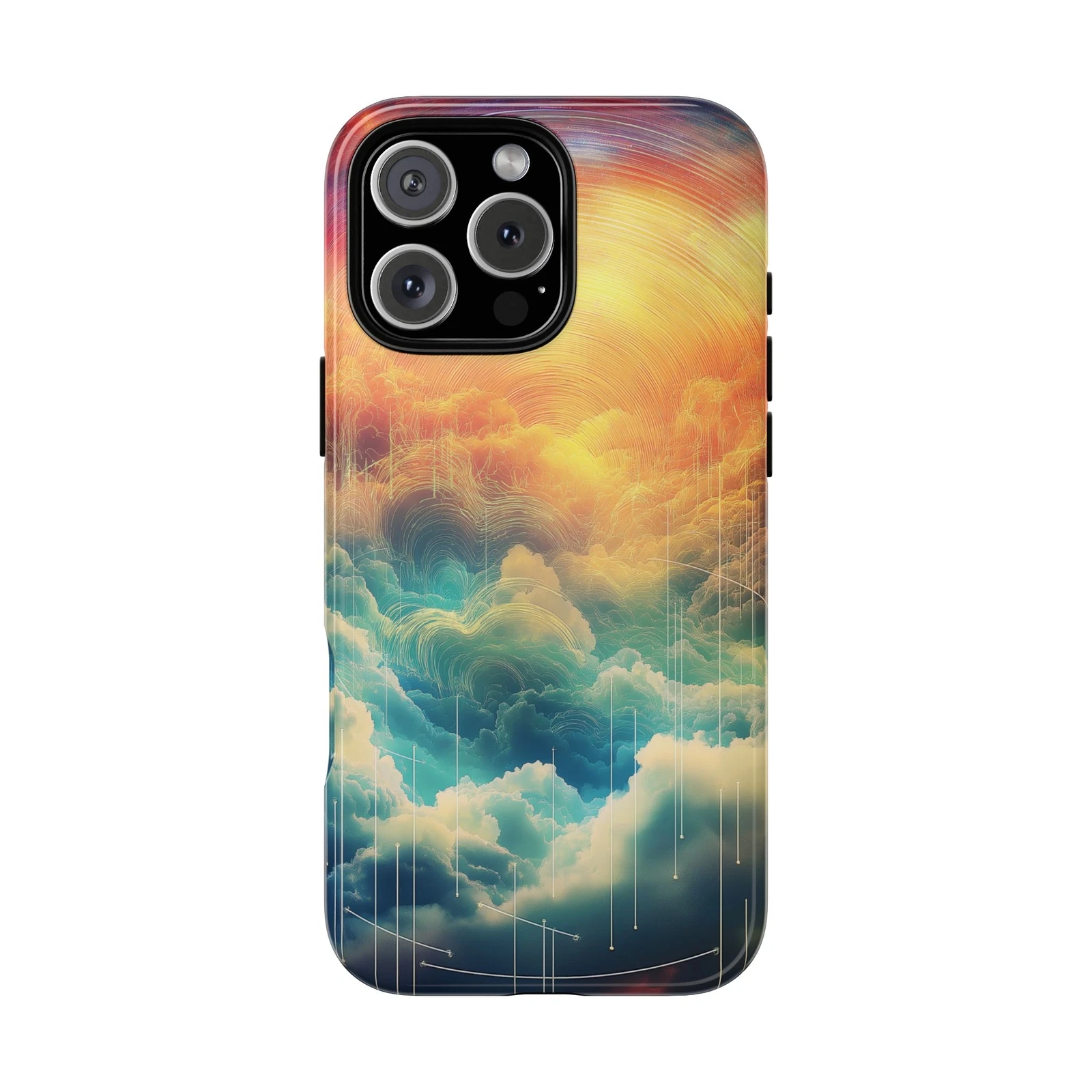Celestial Teal Clouds Art Phone Case for iPhone 11 to 16 Pro Max - Walmart.com
