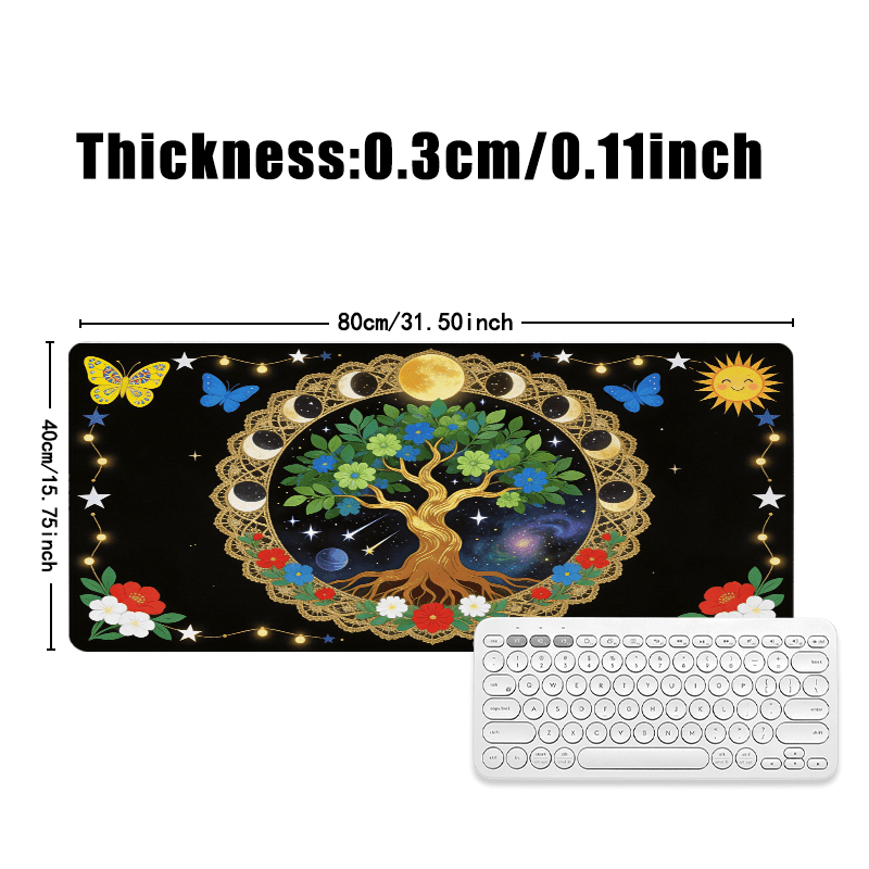 Celestial Tree of Life Mouse Pad 31.5 x 11.82 Inches Rubber Desk Mat ...