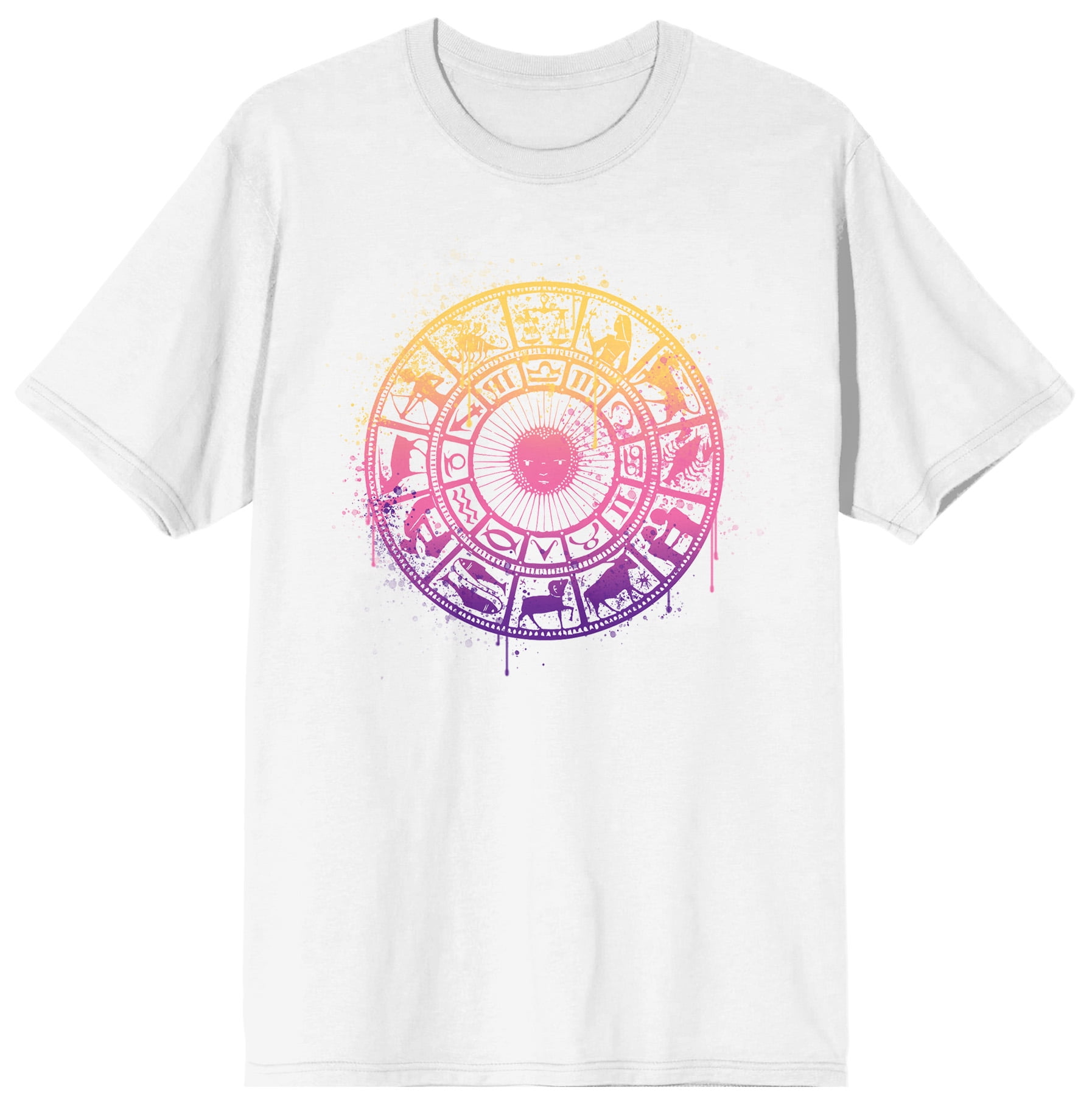 Celestial Tropics Gradient Astrology Wheel Men's White T-Shirt - 4XLB ...