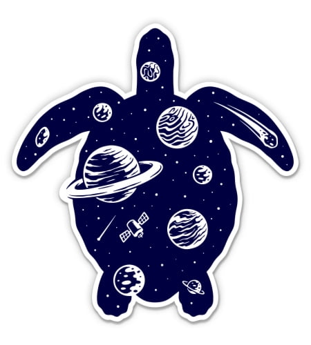 Celestial Turtle Planets Space - 8" Vinyl Sticker - For Car Laptop I ...