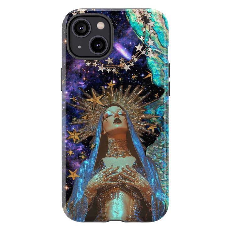 Celestial Virgin Mary Phone Case, Cosmic Madonna Galaxy Art Cover for ...