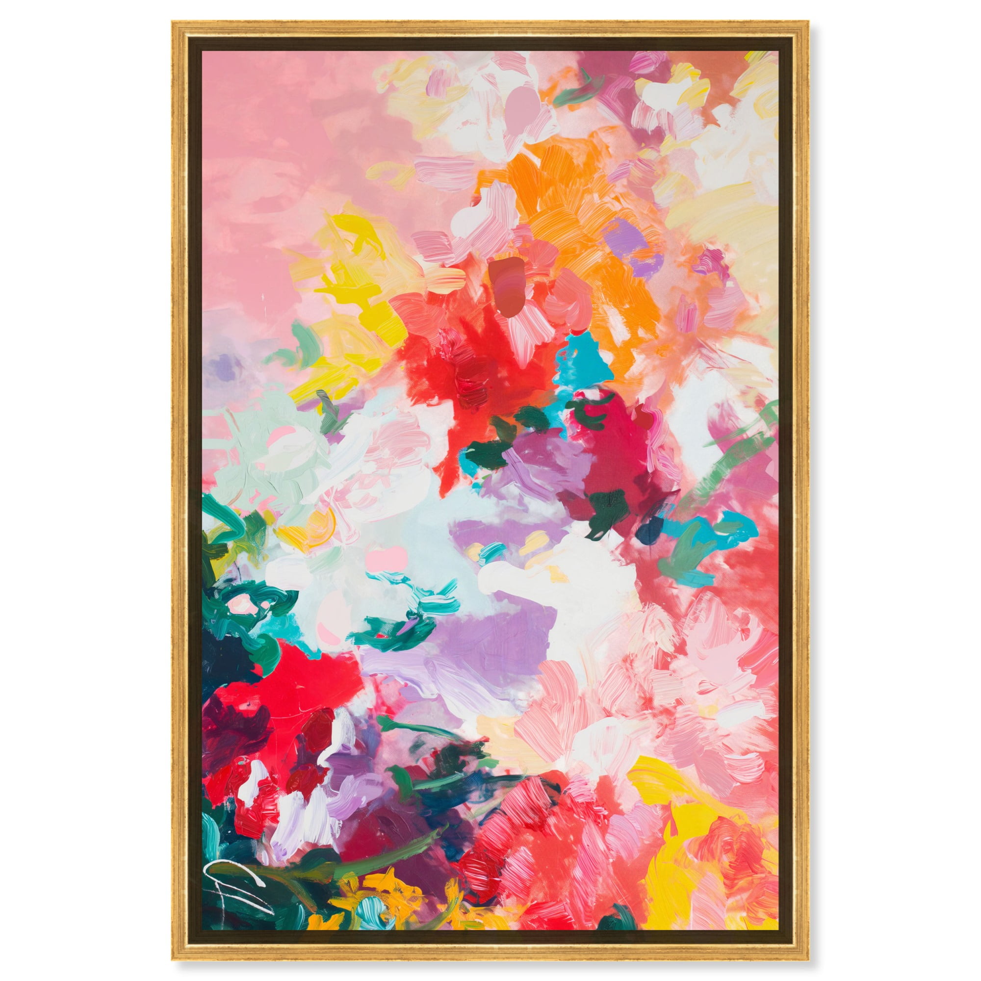Celestial Waters Canvas New Floral Wall Art by Art Remedy, Gold Frame, 20" x 30" - Walmart.com