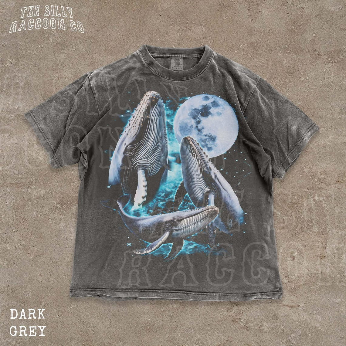Celestial Whale Moon Vintage Style Night Sky Wildlife Retro Grunge ...
