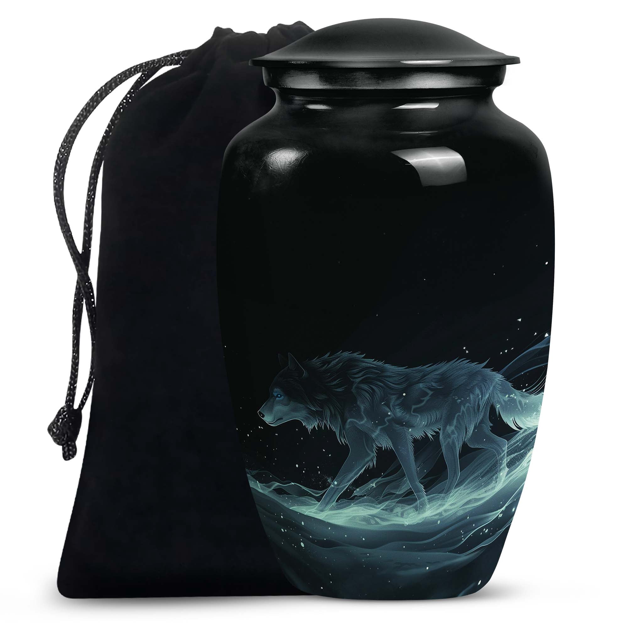 Celestial Wraith Wolf Human Remains Urn Adult - Burial Urns For ...