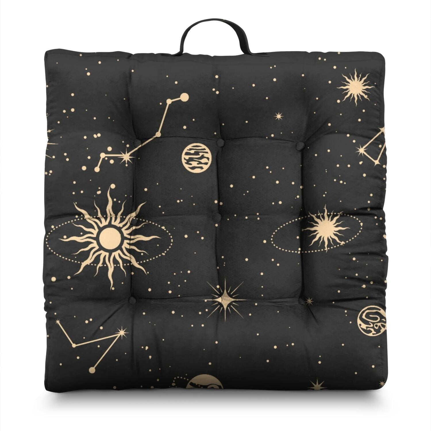 Celestial Yoga Cushion Thick & Resilient Floor Pillow with Cosmic Star ...