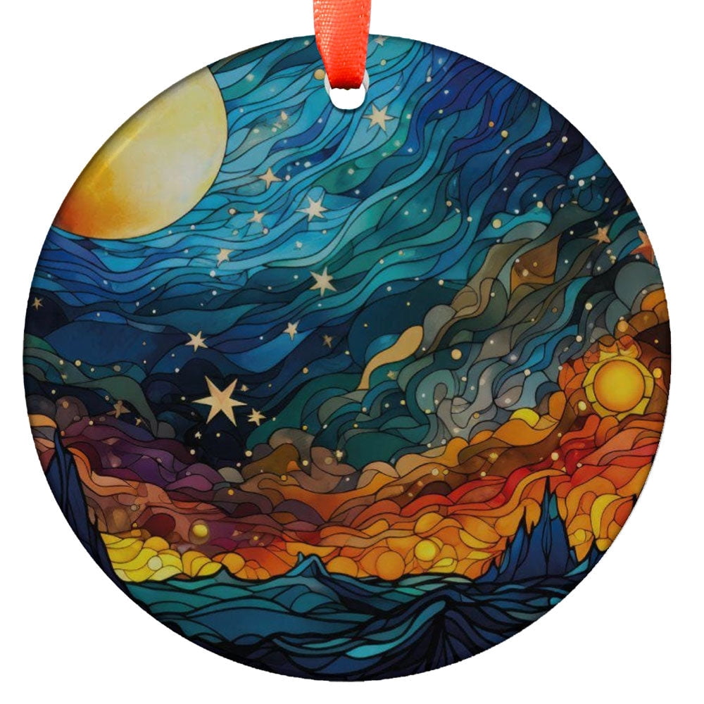 Celestial themed ornament, Night sky art ornament, look ornament, Sun ...