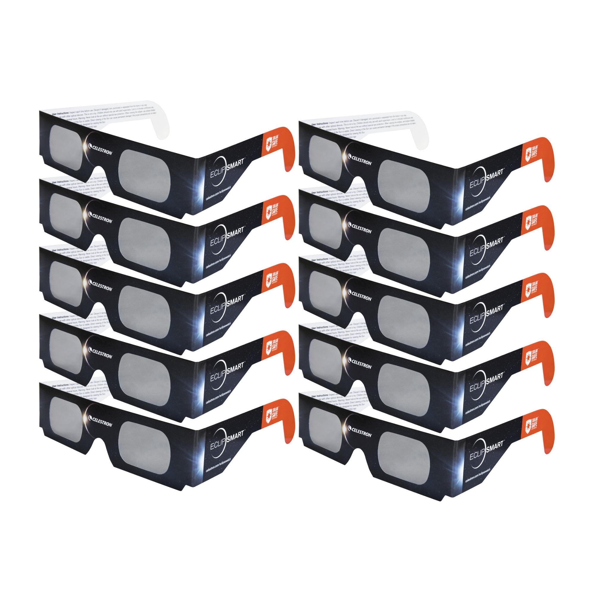 Celestron EclipSmart 10-Pack Solar Safe Filter Technology Eclipse ...