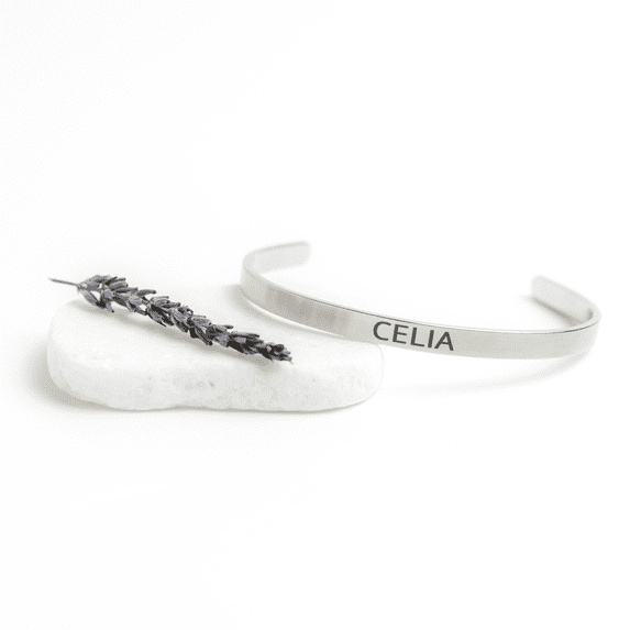 Celia Bracelet - Gifts for Celia - Personalized Cuff Bangle for Women ...