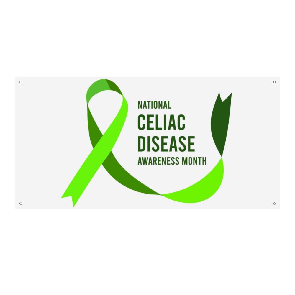 Celiac Disease Awareness Light Green Ribbon Banners Flag Hanging ...
