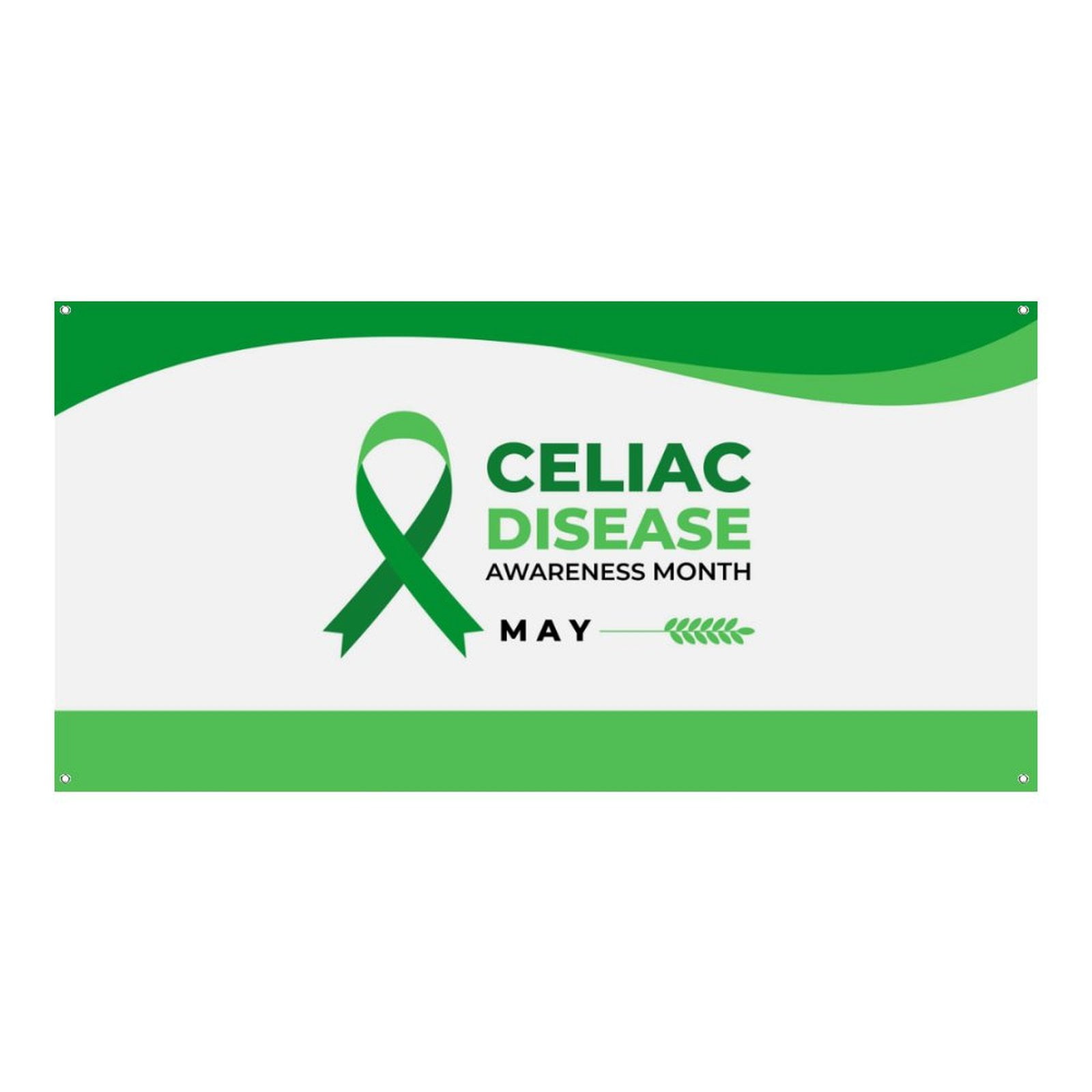 Celiac Disease Awareness Light Green Ribbon Banners Flag Hanging ...