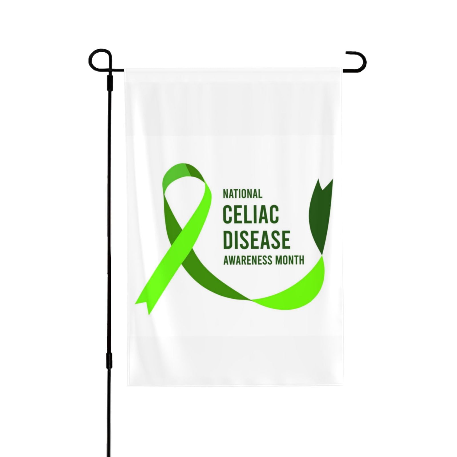Celiac Disease Awareness Light Green Ribbon Flag Double Sided Garden ...