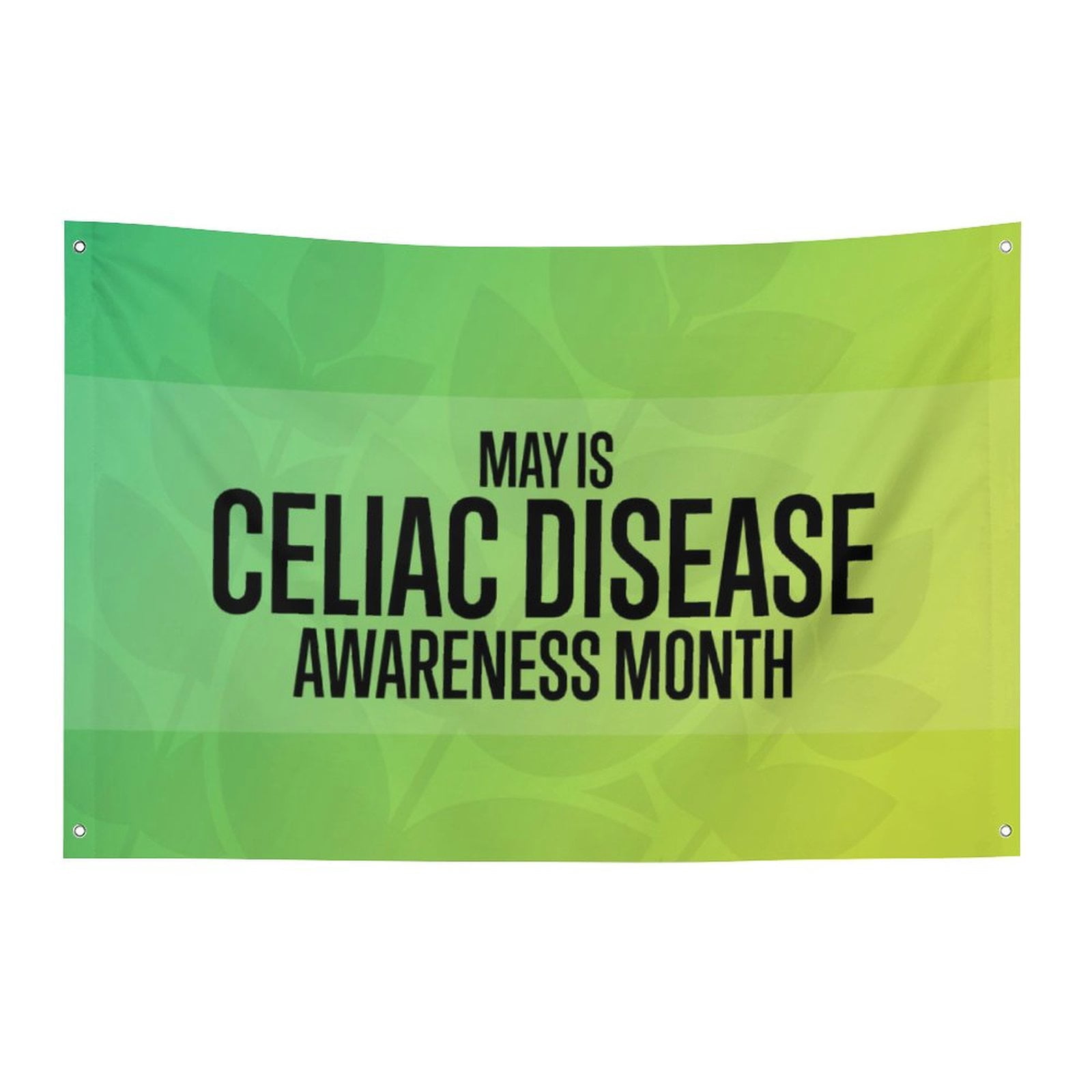 Celiac Disease Awareness Light Green Ribbon Tapestry Banner Backdrop ...