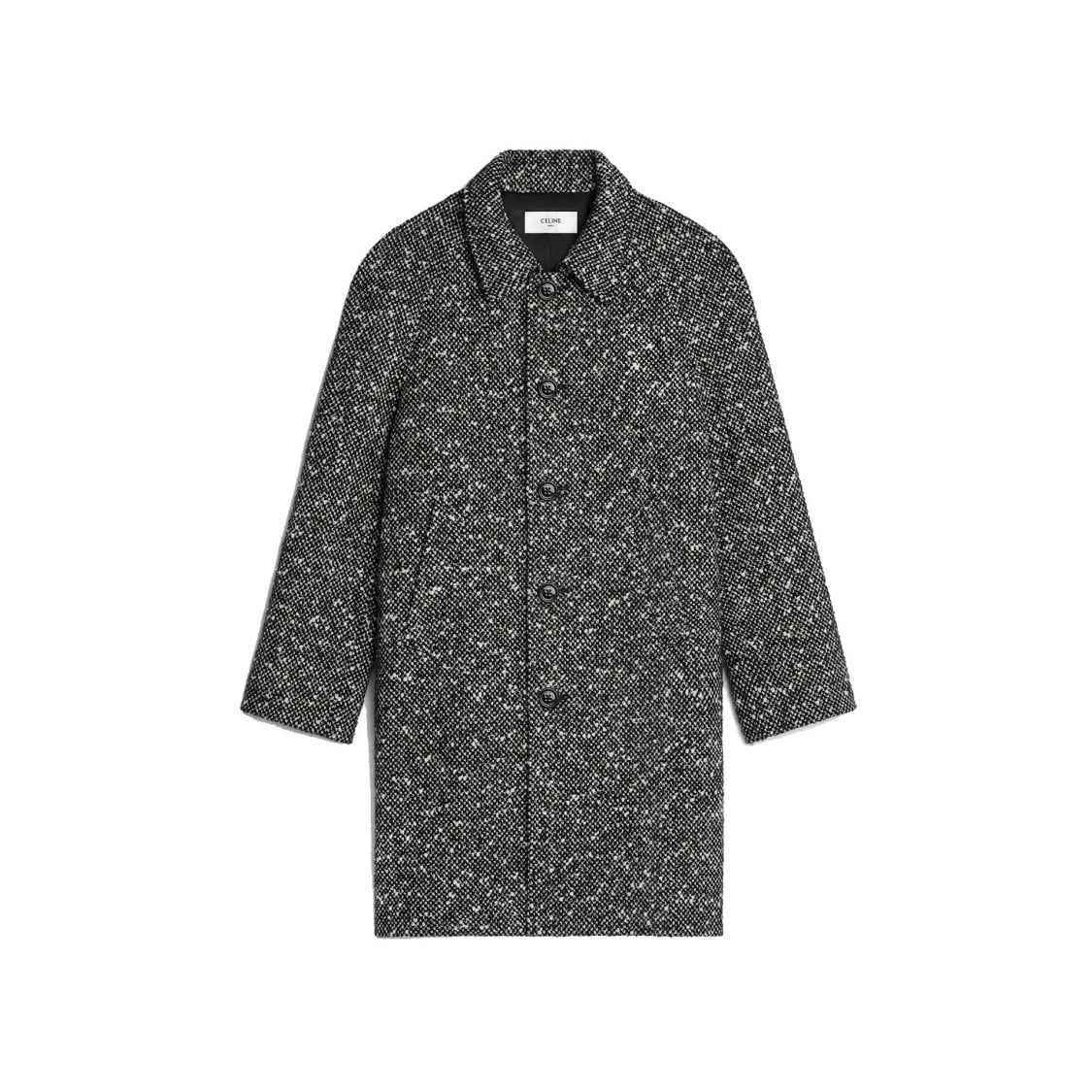 Celine Camden Wool Tweed Coat With Button Closure And Side Pockets (Men ...