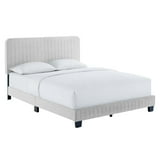 Modway Celine Channel Tufted Performance Velvet Queen Platform Bed in ...