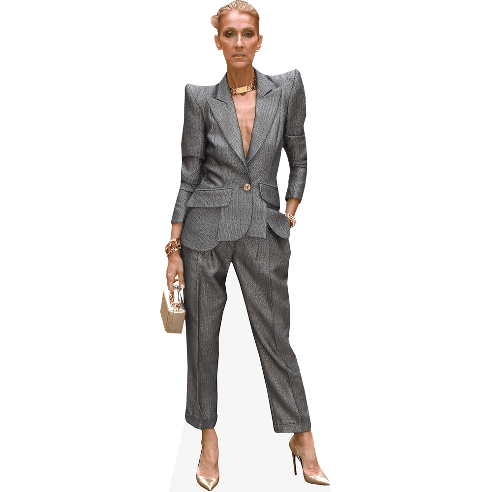 Celine Dion (Grey Suit) Lifesize Cardboard Cutout Standee - Walmart.com