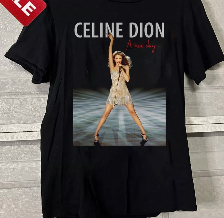 Celine Dion live in LA Gift For Fans Unisex Black Cotton Shirt ...