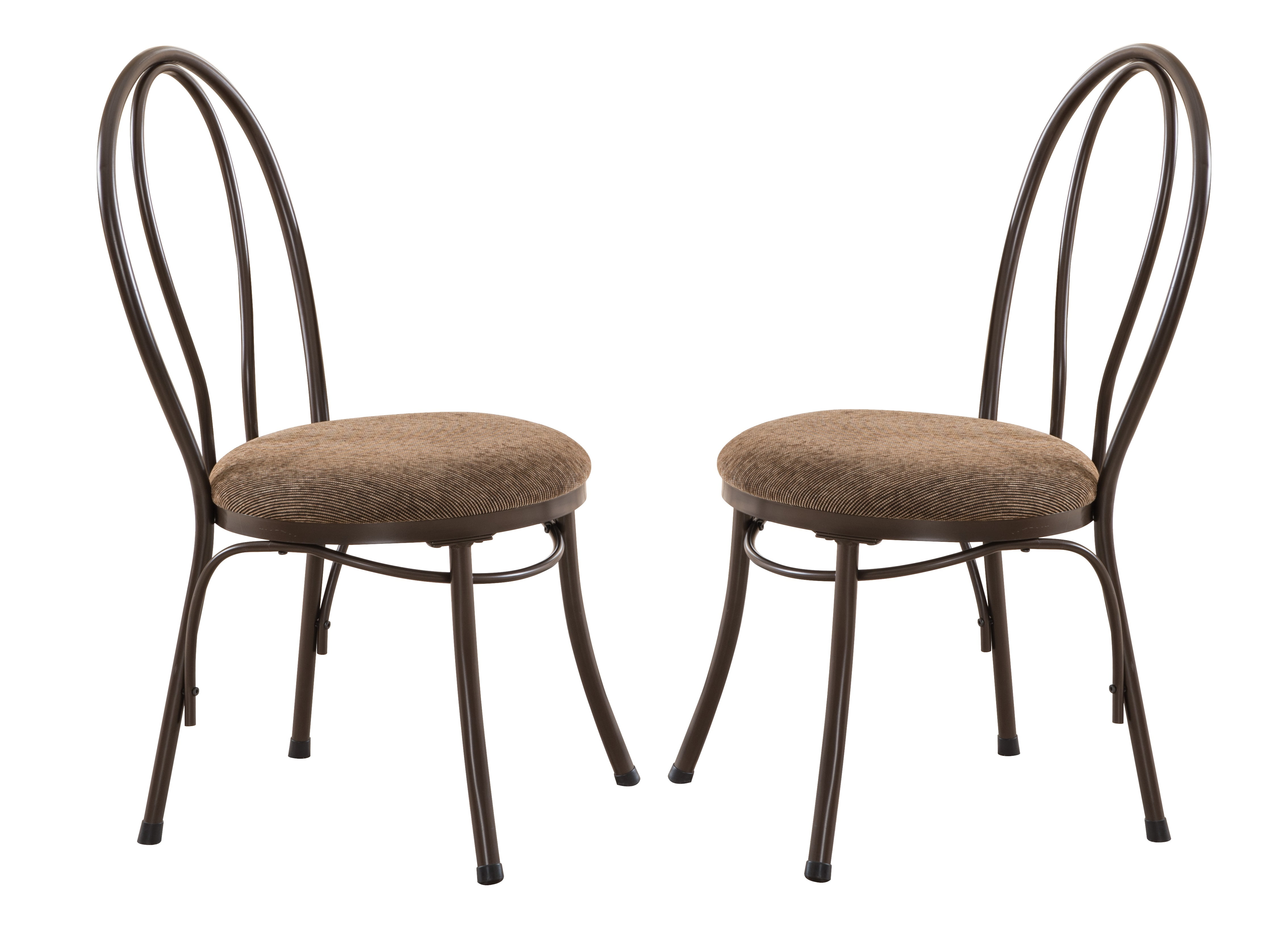 Celine Kitchen Dinette Dining Chairs, Copper Metal Frame & Brown ...