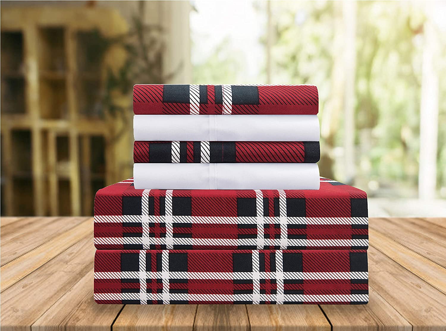 Celine Linen Holiday Gift Plaid Pattern 1500 Series Percale Wrinkle and ...