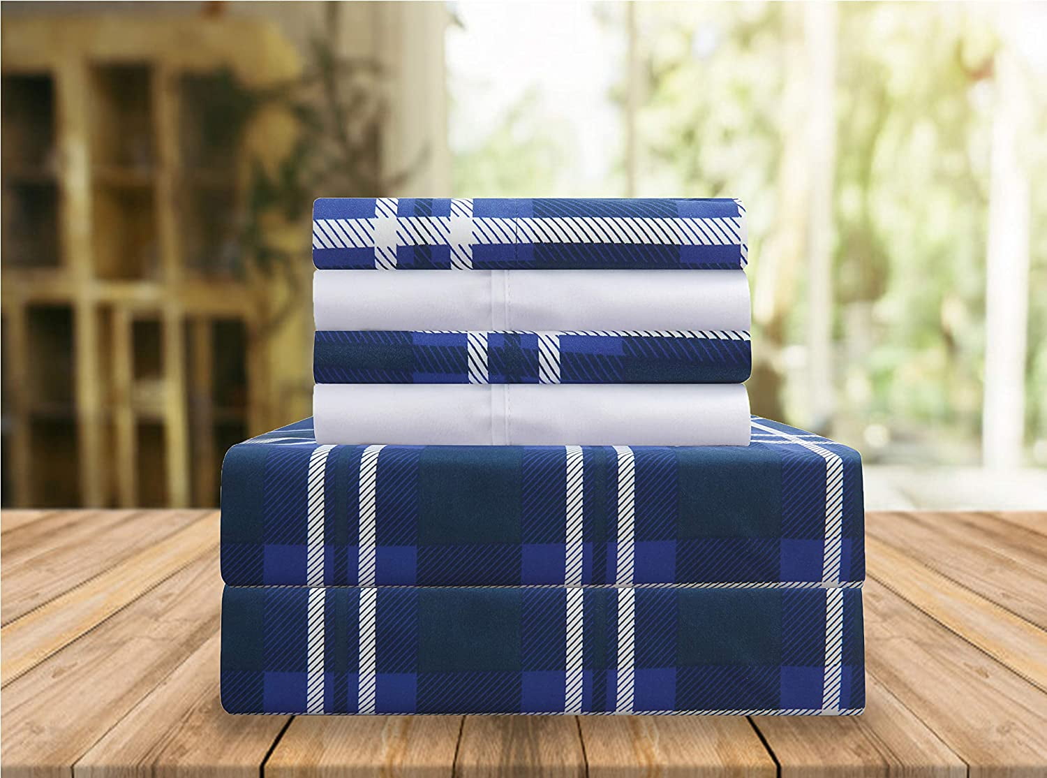Celine Linen Holiday Gift Plaid Pattern 1500 Series Percale Wrinkle and ...