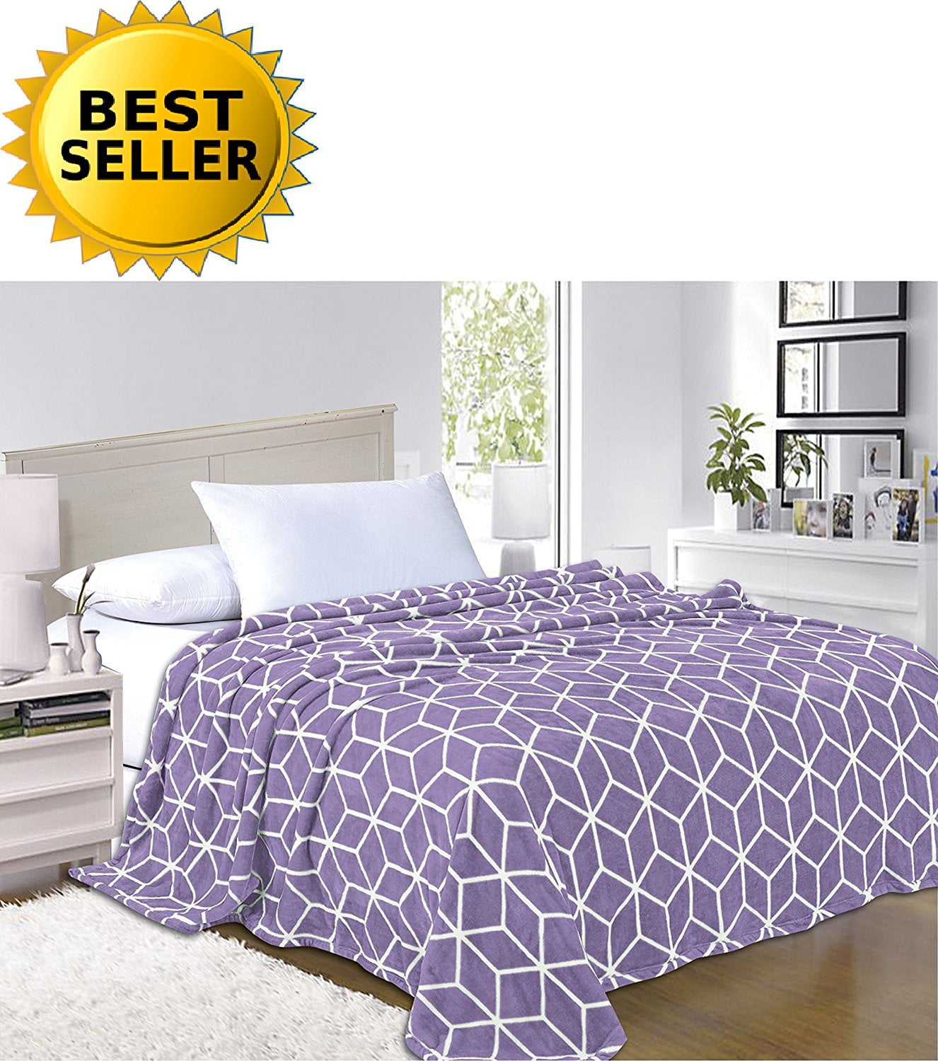 Celine Linen®- Luxury Micro-Fleece Ultra Plush Cube Pattern - All ...