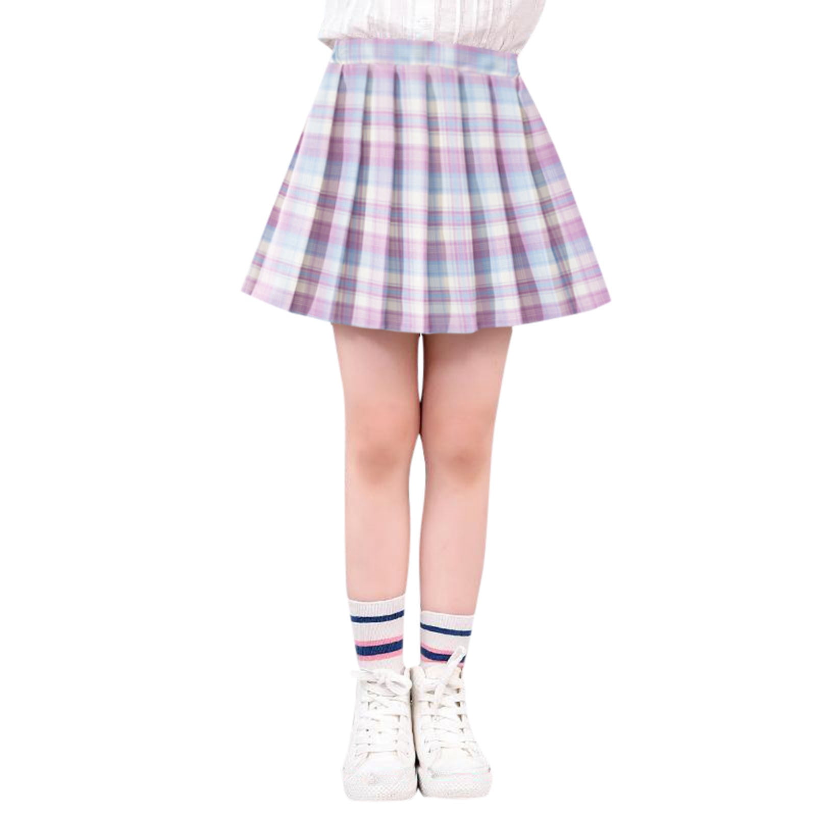 Celivon Girls' Party Dresses Pleated Plaid Mini Skorts Outfits With ...