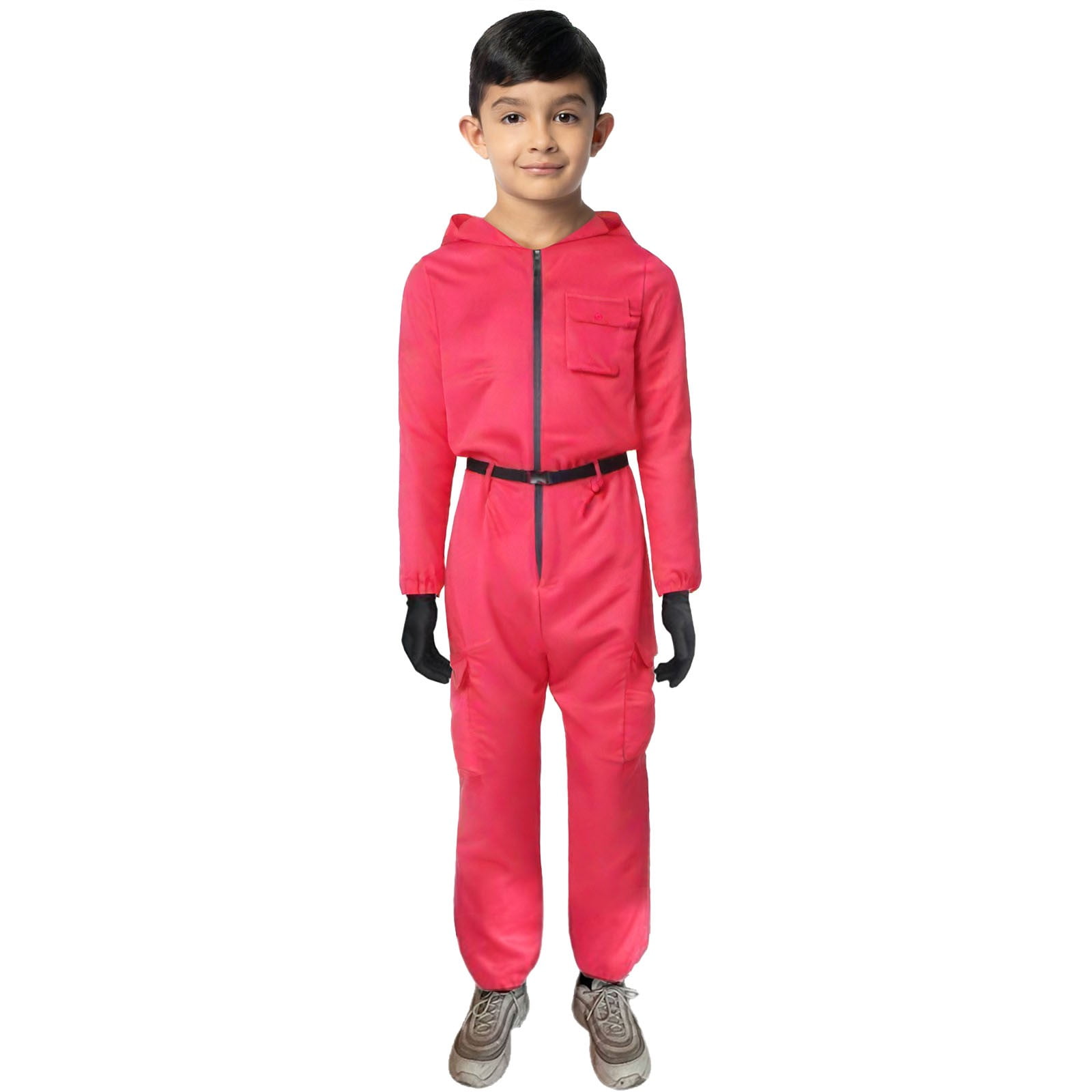 Celivon Kids Boys 3 Piece Outfit Sets Red Jumpsuit Waist Belt And ...