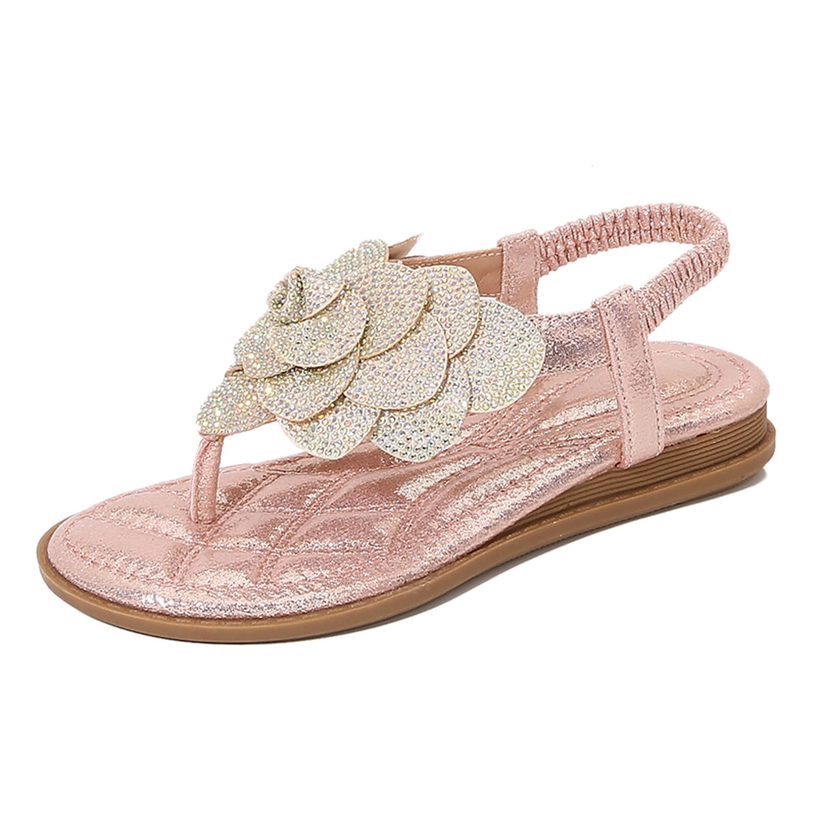Celivon Kids Girl Sandals Rhinestone Slingback Sandals Sandals Elastic ...