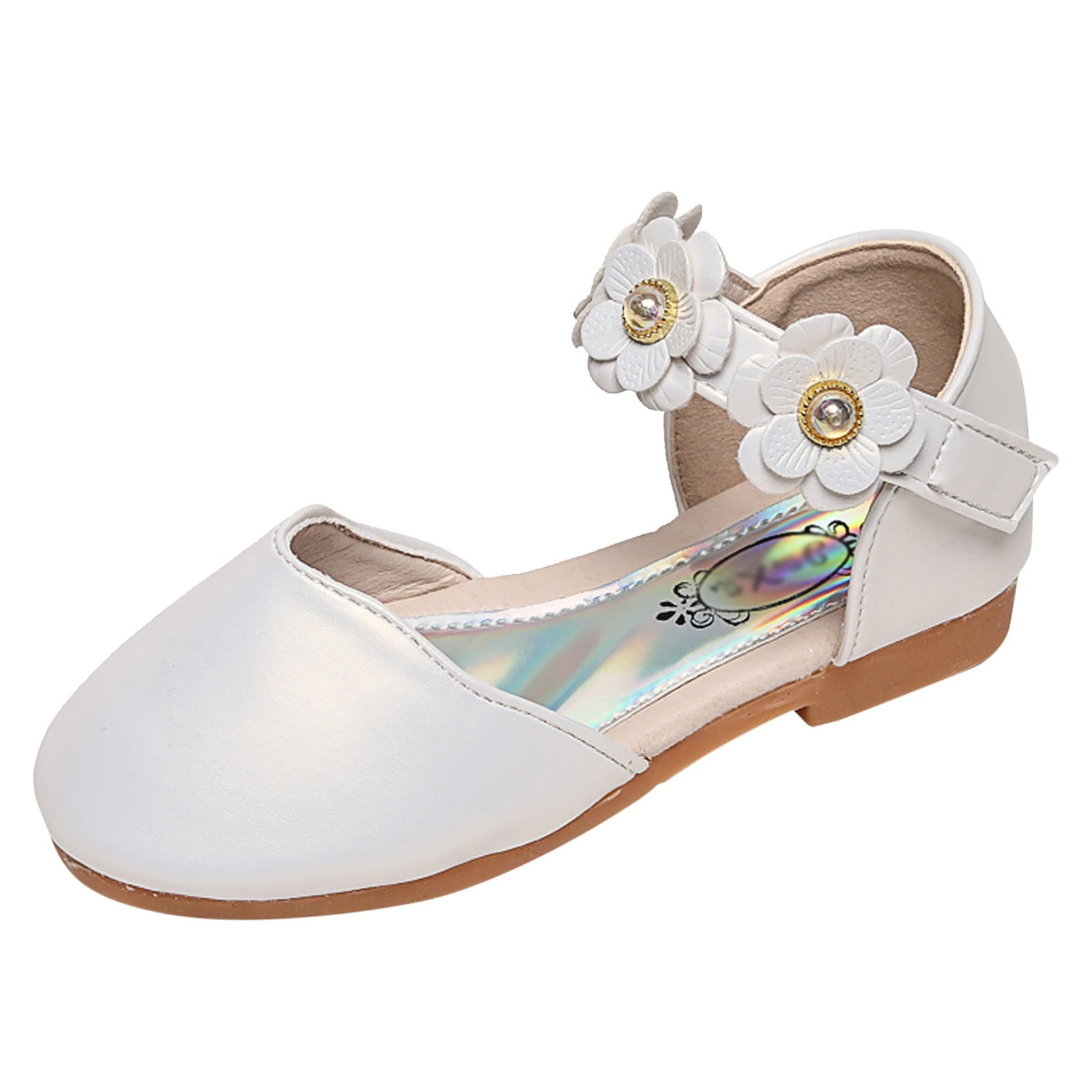 Celivon Kids Girl Shoes Pearl Flower Sandals Dancing Shoes Pearl Bling ...